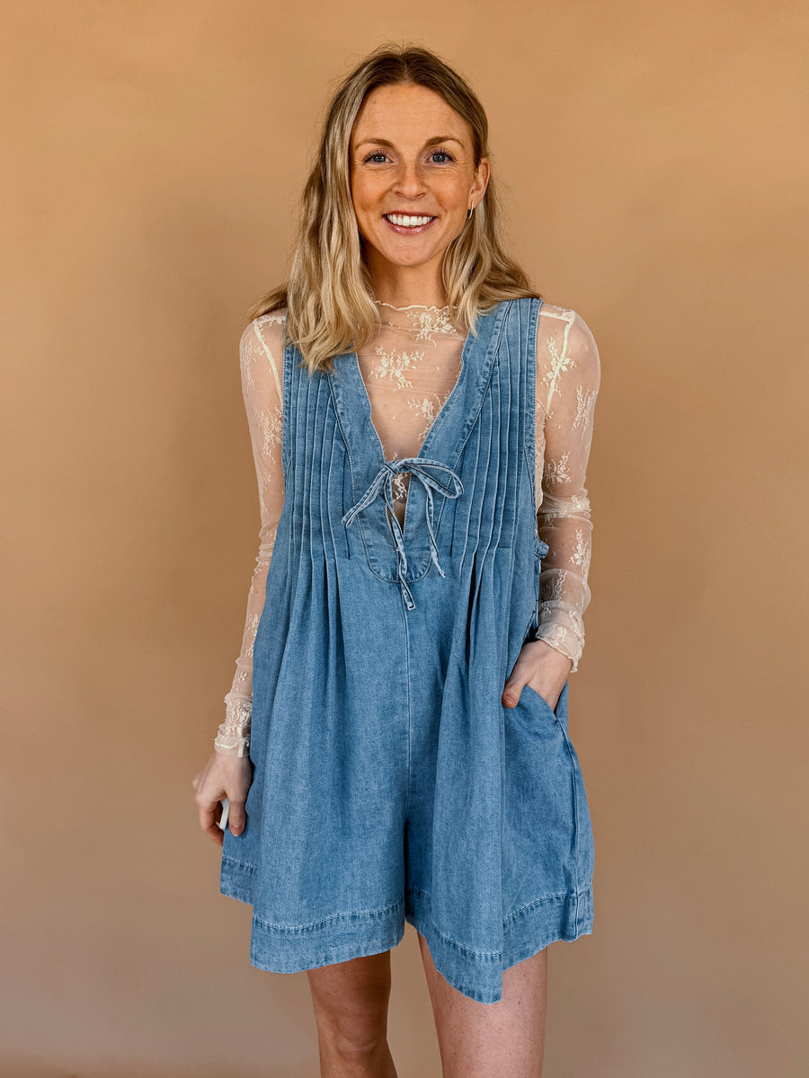 Victoria Denim Romper – PAPER DOLL