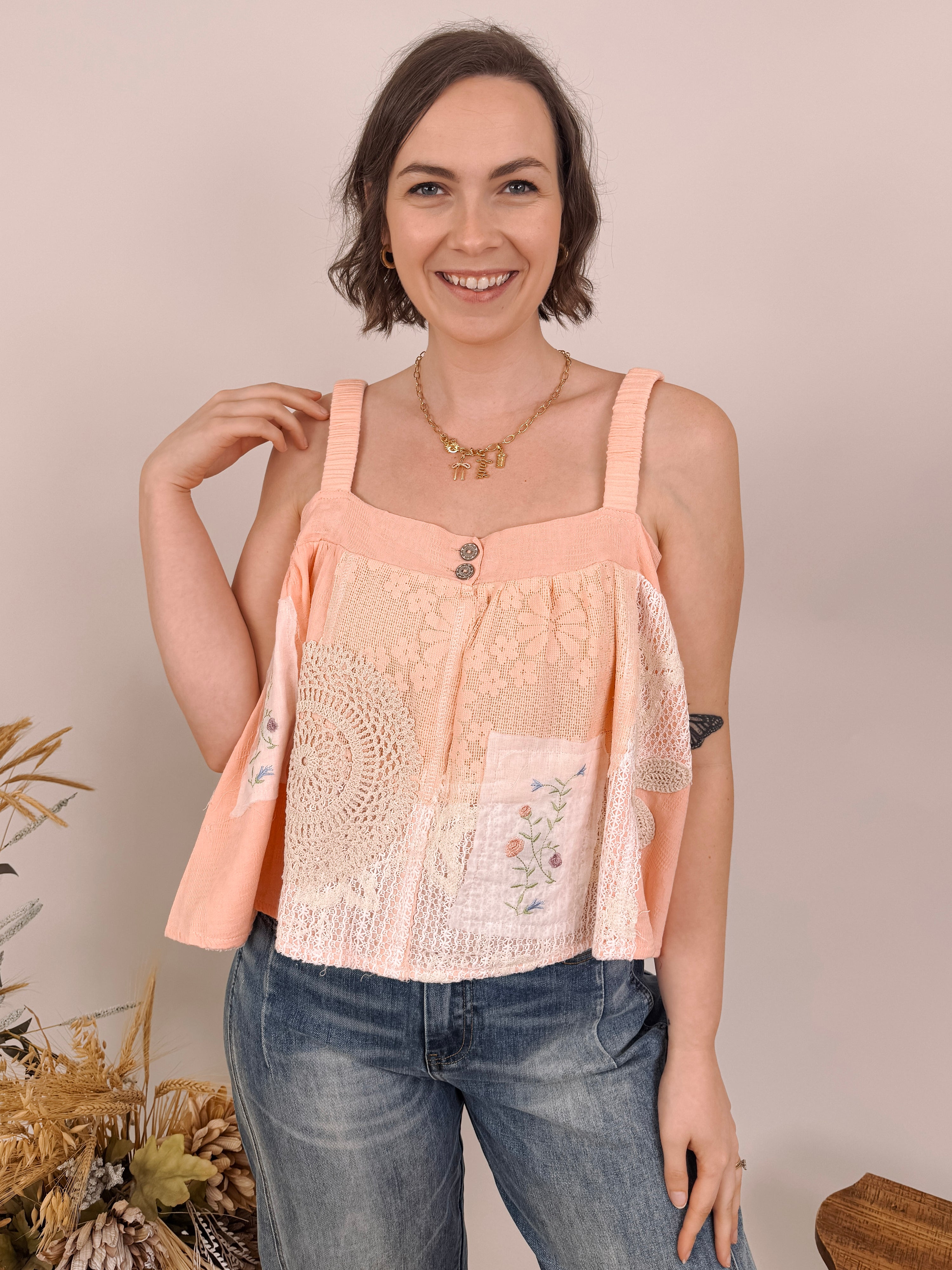 Roam Free Patchwork Detailed Top – PAPER DOLL